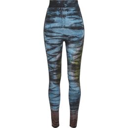 Urban Classics Damen Leggings "Urban Classics Damen Ladies Cotton Tie Dye High Waist Leggings", bunt, Gr. M, 95% Baumwolle, 5% Elasthan, Hosen