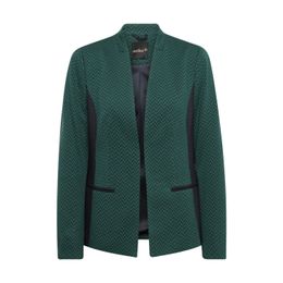 GOLDNER Damen Kurzblazer "Kurzgr&ouml;&szlig;e Aufwendiger Jacquardblazer aus Jersey", gr&uuml;n, Gr. 22, Obermaterial: 67% Viskose CV. 27% Polyamid PA. 6% Elasthan
