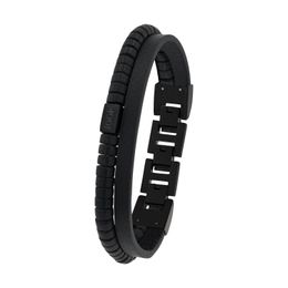 JOOP! JOOP Herren Armband "Schmuck, Geschenk", 21,5cm, Edelstahl Lederschwarz, schwarz, Edelstahl, Leder, Armb&auml;nder, mit Achat