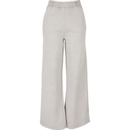 Urban Classics Damen Jogginghose "Urban Classics Damen Ladies Heavy Terry Garment Dye Slit Pants"warmgrau, Gr. XXXL, 100% Baumwolle, Hosen