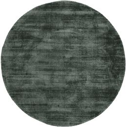 Teppich CarpetFine, H:13mm &Oslash;:200cm, gr&uuml;n, Viskose, Wohnzimmer, Teppiche, "Ava Viskoseteppich", Seidenoptik, leichter Glanz, Wohnzimmer