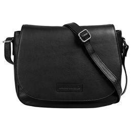 Bruno Banani Damen Umh&auml;ngetasche, schwarz, Leder, leicht gl&auml;nzend, unifarben, Taschen, echt Leder