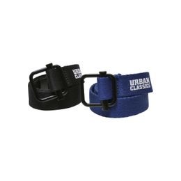 Urban Classics Damen H&uuml;ftg&uuml;rtel "Urban Classics Unisex Industrial Canvas Belt Kids 2-Pack"schwarz, blau, 100% Polyester, G&uuml;rtel