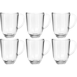 Leonardo Latte-Macchiato-Tasse "NAPOLI", &Oslash; 8,2cm x 12cm, 380ml, 6 Stk., transparent, Trinkgef&auml;&szlig;e, 380 ml, 6-teilig
