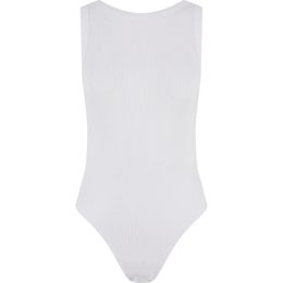 Urban Classics Damen Body "Urban Classics Damen Ladies Rib Tank Body"wei&szlig;, Gr. L, 95% Baumwolle, 5% Elasthan, Bodys