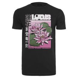 MisterTee Damen T-Shirt "MisterTee Lotus Flower Tee"schwarz, Gr. L, unifarben, 100% Baumwolle, Shirts