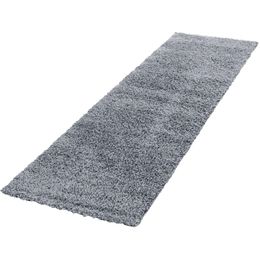 Hochflor-L&auml;ufer, B:80cm H:30mm L:250cm, grau, Ayyildiz Teppiche, Kunstfaser, Teppiche, "Life Shaggy 1500", Langflor, uni, gro&szlig;e Farbauswahl, robust,