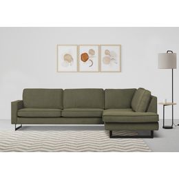 Ecksofa Home Affaire, B:290cm H:85cm T:217cm, gr&uuml;n, Luxus-Microfaser in Lederoptik (100% Polyester);Cord (92% Polyester, 8% Polyamide), Wohnzimmer,