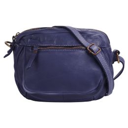 CLUTY Damen Umh&auml;ngetasche, blau, Leder, unifarben, Taschen, echt Leder, Made in Italy