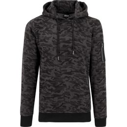 Rundhalspullover Urban Classics "Urban Classics Herren Sweat Camo Bomber Hoody", Herren, Gr. M, schwarzcamouflage, 60% Baumwolle, 40% Polyester, normal, ohne Ausschnitt, Pullover Rundhalspullover