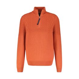 Lerros Herren Strickpullover "Stricktroyer, tonal gemustert", orange, Gr. 5XL, 60% Baumwolle, 40% Polyacryl, Pullover