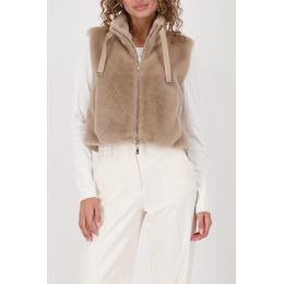 monari Damen Fellimitatweste "Weste fake fur"truffle, Gr. 36, unifarben, Pl&uuml;sch, Obermaterial: 100% Polyester. Futter: 100% Polyester, Westen,
