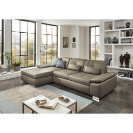 Ecksofa DIE PLANBAR, B:309cm H:85cm T:195cm, grau, Wohnzimmer, Sofas, "PN-IN16012 L-Form, Breite 309 cm", inkl. Sitztiefenverstellung, optional mit