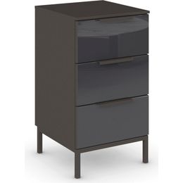 Rauch "Nachttisch Nachtschrank Nachtkonsole FLIPP mit Glasfront" Breite 40 cm, mit 3 Schubladen und Soft-Close-Funktion sowie Glasfront