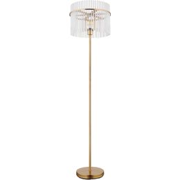 Globo LIGHTING Stehlampe "GORLEY", &Oslash; 38cm H: 152cm, 1 Stk., gold, Wohnzimmer, Leuchten, Design Glasst&auml;be, Stehleuchte, Wohnzimmer, Esszimmer