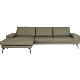 Ecksofa DIE PLANBAR "PN-EM20061, wahlweise frei im Raum stellbar", torro olive, B:310cm H:86cm T:180cm, Sofas, Ecksofa, wahlweise mit echt bezogenem R&uuml;cken und Sitztiefenverstellung
