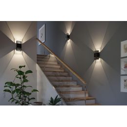 Paulmann LED Wandleuchte "Tharin", 2, H: 25cm, 1 Stk., schwarz, Leuchten, spritzwassergesch&uuml;tzt