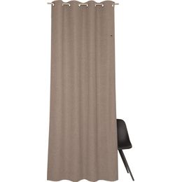 Vorhang Esprit, B:140cm H:250cm, braun, Microfaser, Polyester, Wohnzimmer, Gardinen, "Harp", HxB: 250x140, Blickdicht, mit Lederlabel, (BxH) 140 x