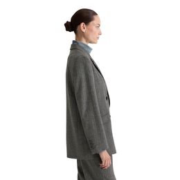 Marc O'Polo MARC O'POLO Damen Longblazer "aus Wolle-Viskose-Mix-Stretch"dunkelgrau, Gr. 34, gestreift, Flanell, Obermaterial: 39% Wolle, 33% Polyester, 14%