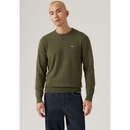 Levi's LEVI'S Herren Rundhalspullover "LIGHTWEIGHT HM SWEATER"deep gr&uuml;n, Gr. XL, Strick, Obermaterial: 94% Baumwolle, 4% Polyamid, 2% Elasthan, Pullover,