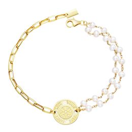 AILORIA Damen Armband "Armband gold/wei&szlig;e Perle SHIRUSHI", wei&szlig;, Armb&auml;nder