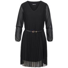 CLOUD 5IVE Damen Shirtkleid "CLOUD 5IVE Cloud 5ive Pleated Dress with belt"schwarz, Gr. XS, unifarben, 100% Polyester, Kleider
