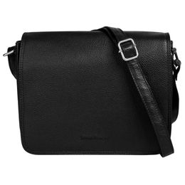 Bruno Banani Damen Umh&auml;ngetasche, schwarz, Leder, leicht gl&auml;nzend, unifarben, Taschen, echt Leder