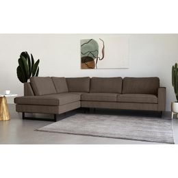 Ecksofa Home Affaire, B:290cm H:85cm T:217cm, braun, 92% Polyester, 8% Nylon, Wohnzimmer, Sofas, "Pinto, 290 cm, Cord, Chenille, Lederoptik, Ottomane