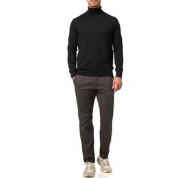 INDICODE Herren Rollkragenpullover "INBurns", schwarz, Gr. XL, unifarben, Strick, Obermaterial: 80% Baumwolle, 20% Polyester, Pullover