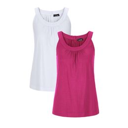 GOLDNER Damen Tr&auml;gertop "Top figurnah, Jersey, Doppelpack", pink, Gr. 38, Obermaterial: 95% Viskose CV. 5% Elasthan EL., Tops, stretchbequemer