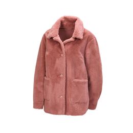 GOLDNER Damen Kurzjacke "Kurzgr&ouml;&szlig;e Luxuri&ouml;se Fellimitatjacke", rosa, Gr. 24, Obermaterial: 100% Polyester PES., Jacken, Ohne
