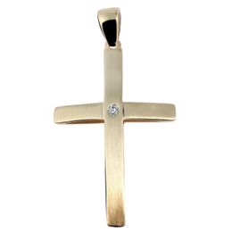 Adelia&acute;s ADELIA ́S Damen Kettenanh&auml;nger "Anh&auml;nger &ndash; Kreuz Kreuzanh&auml;nger aus 375 Gold mit Zirkonia", Gelbgold 375gold, Gelbgold 375, Schmuckanh&auml;nger,
