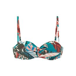 Buffalo Bikinitop Damen Gr&ouml;&szlig;e 95 elfenbein / cyanblau / rostbraun / dunkelgr&uuml;n