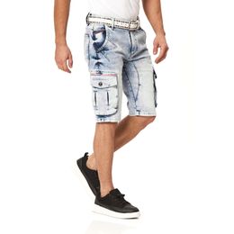 Cipo & Baxx CIPO & BAXX Herren Jeansshorts, blau, Gr. 32, Abriebeffekte, Denim/Jeans, Obermaterial: 98% Baumwolle, 2% Elasthan, Jeans, Baumwollmischung, regular