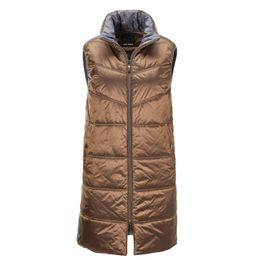 GOLDNER Damen Kurzweste "Kurzgr&ouml;&szlig;e Longweste", braun, Gr. 23, Obermaterial: 100% Polyamid PA., Westen, Kontrastfarbenes Innenfutter