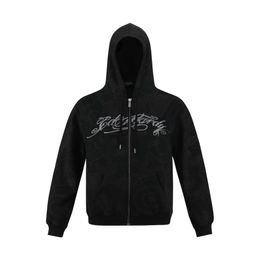 Ed Hardy Zip-Up Hoodie 'Drag Shadow' male Black size S