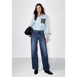 Damen Comfort-fit-Jeans, blau, Gr. 34, STREET ONE STUDIO, unifarben, Jeans, 72% Baumwolle, 25% Polyester, 3% Elasthan, Jeans, mit Wide Legs