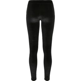 Urban Classics Damen Leggings "Urban Classics Damen Ladies Velvet Tech Mesh Leggings", schwarz, Gr. M, unifarben, 92% Polyester, 8% Elasthan, Hosen
