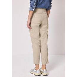Street One Damen Cargohose, beige, Gr. 46, unifarben, Stoff, 60% Lyocell, 37% Baumwolle, 3% Elasthan, Hosen, im Cargo-Style