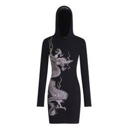 Ed Hardy Dress 'Rotes Drachen' female Black size L
