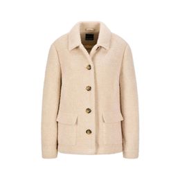 GOLDNER Damen Kurzjacke "Strickjacke mit dezenter Wabenstruktur", beige, Gr. 46, Obermaterial: 79% Polyester PES. 19% Polyamid PA. 2% metallisierte