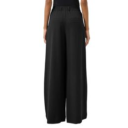 QS Damen Stoffhoseschwarz, Gr. 40, unifarben, Web, Obermaterial: 81% Polyester, 15% Viskose, 4% Elasthan, Hosen, mit Taschen