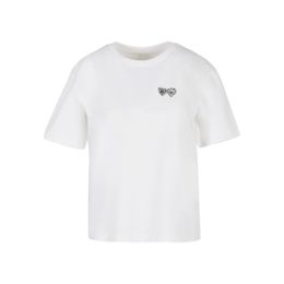 T-Shirt MISS TEE "Miss Tee Damen Lock It Tee", Damen, Gr. S, wei&szlig;, 100% Baumwolle, bedruckt, oversize, Rundhals, Shirts T-Shirt
