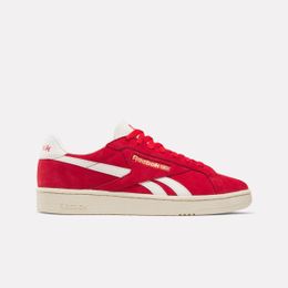 Reebok CLASSIC Herren Sneaker "CLUB C GROUNDS UK", Gr. 41, rot, Leder, Synthetik, Schuhe