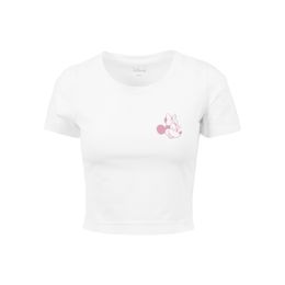 T-Shirt Merchcode "Merchcode Damen Ladies Minnie Mouse Wink Tee", Damen, Gr. M, wei&szlig;, 100% Baumwolle, bedruckt, slim fit, Rundhals, Shirts T-Shirt