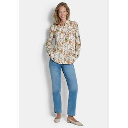GOLDNER Damen Hemdbluse "Viskosebluse mit floralem Muster", bunt, Gr. 42, Obermaterial: 100% Viskose CV., Blusen, Schlitze an der seitennaht