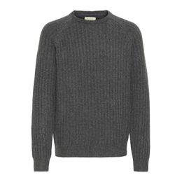 Blend Herren Strickfleece-Pullover "Strickpullover BHDexter", grau, Gr. XXL, Obermaterial: 84% Polyester PES. 10% Wolle mw. 6% Nylon NY., Pullover