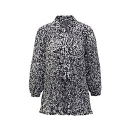 GOLDNER Damen Druckbluse "Feinplissee-Bluse mit Schluppe", schwarz, Gr. 44, Obermaterial: 100% Polyester PES., Blusen, Ohne