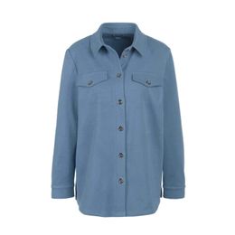 GOLDNER Damen Kurzjacke "Kurzgr&ouml;&szlig;e Herbstjacke mit Hemdkragen", blau, Gr. 24, Obermaterial: 89% Polyester PES. 11% Elasthan EL., Jacken, Wundersch&ouml;ne