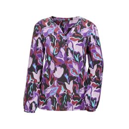 GOLDNER Damen Schlupfbluse "Kurzgr&ouml;&szlig;e Printbluse mit Allover-Druck", lila, Gr. 21, Obermaterial: 100% Viskose CV., Blusen, Mit Seitenschlitzen